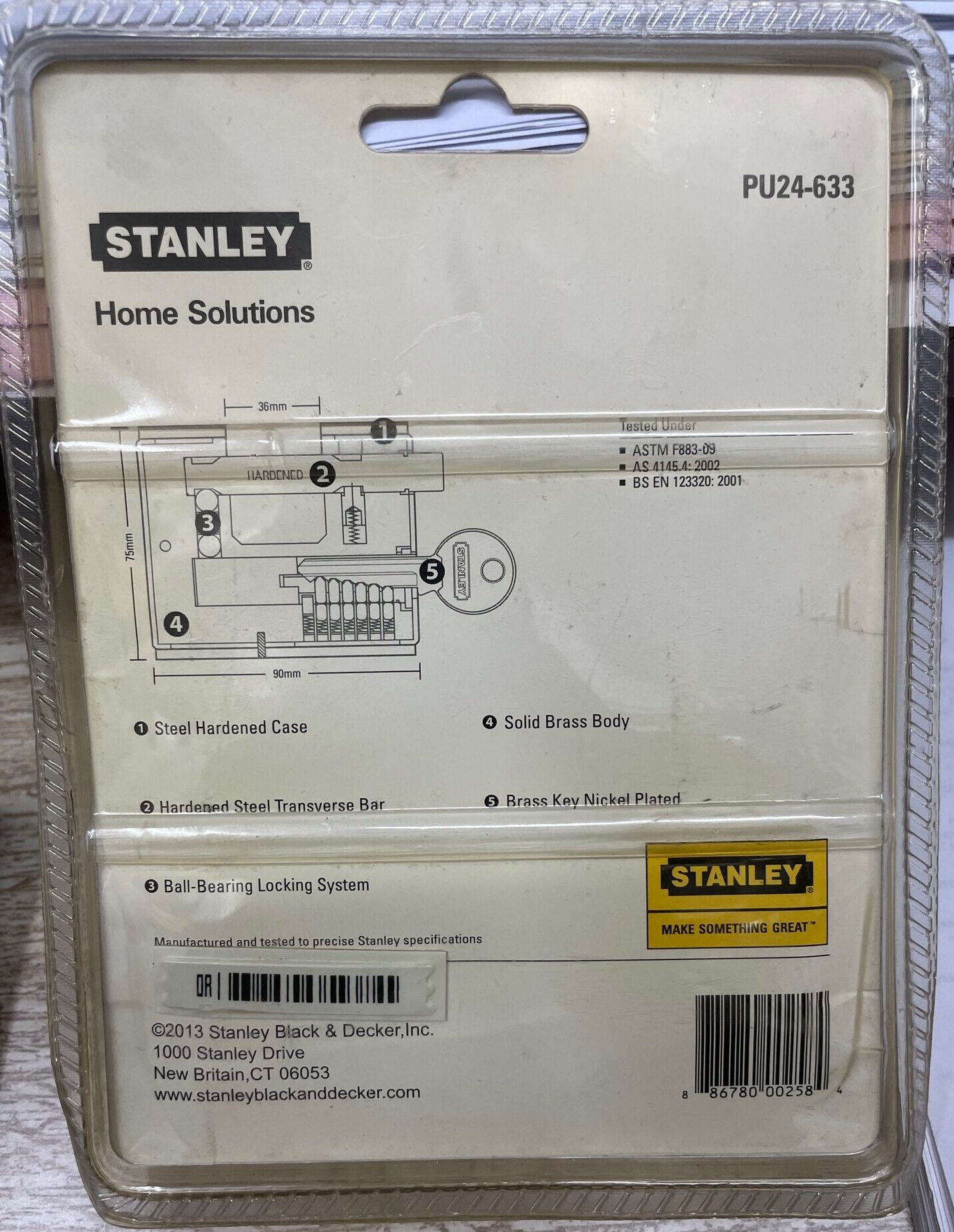 Stanley Armoured Brass Padlock 90mm – WPS